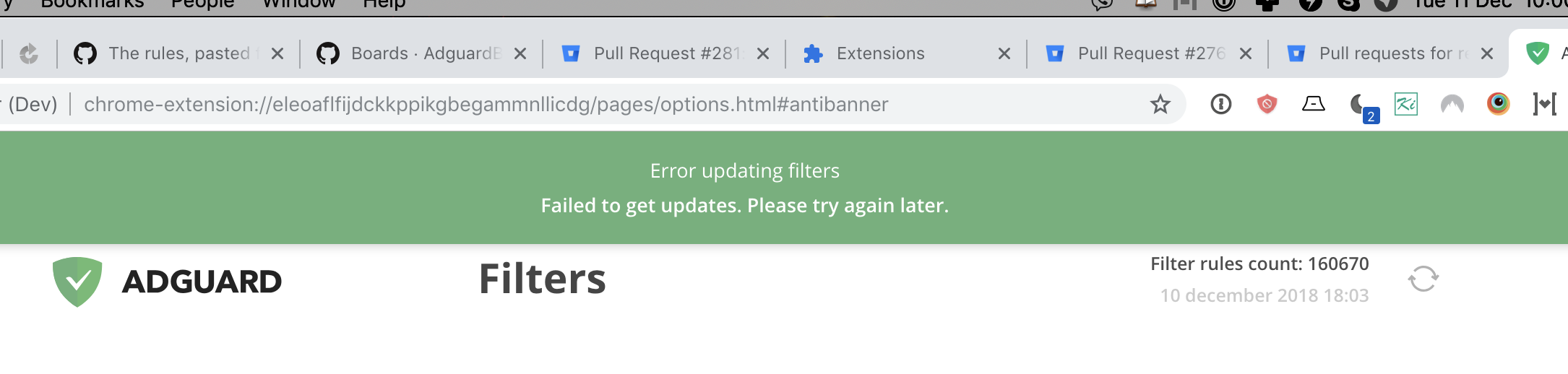 Error when updating filters if a network is unavailable · Issue #1173 · AdguardTeam ...