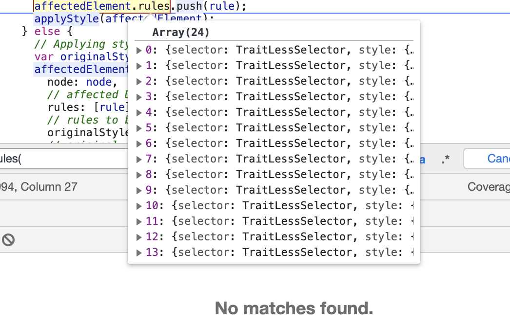 Selector is added to affectedElements.rules on every rule evaluation · Issue #121 · AdguardTeam ...